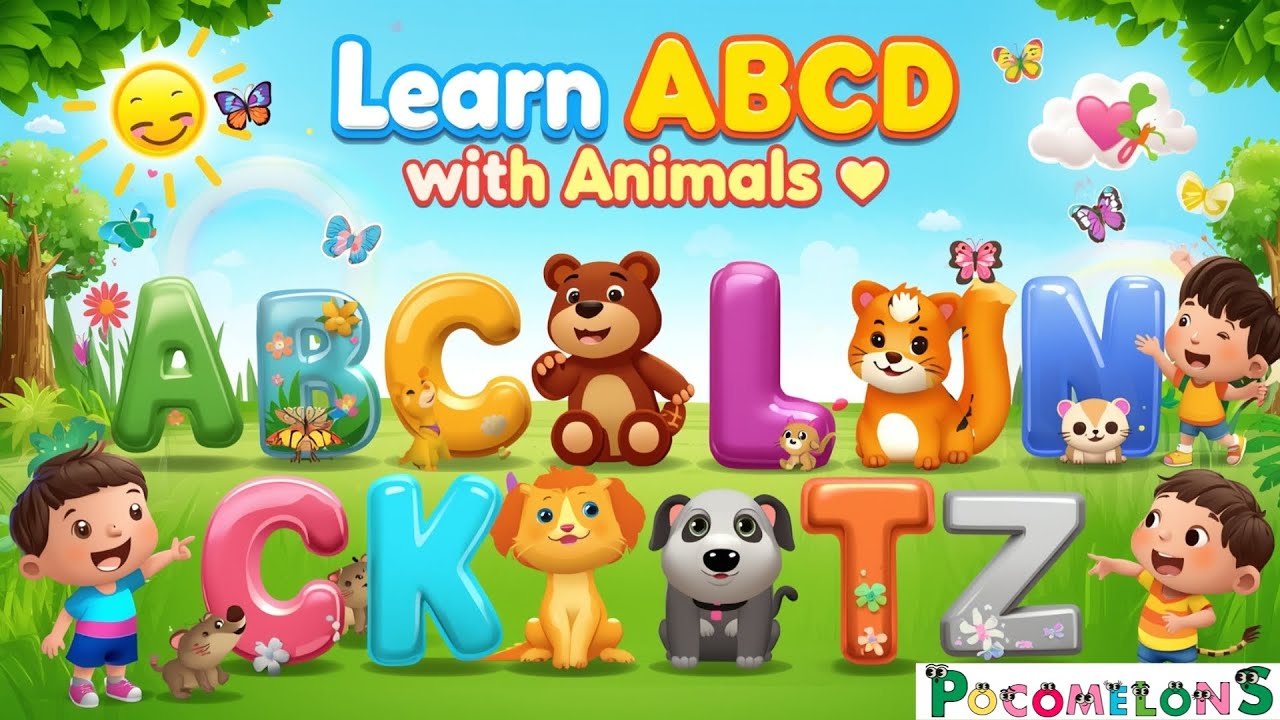 Learn ABCD With Animals #kidslearning #nurseryrhymes #abcd #abc # ...