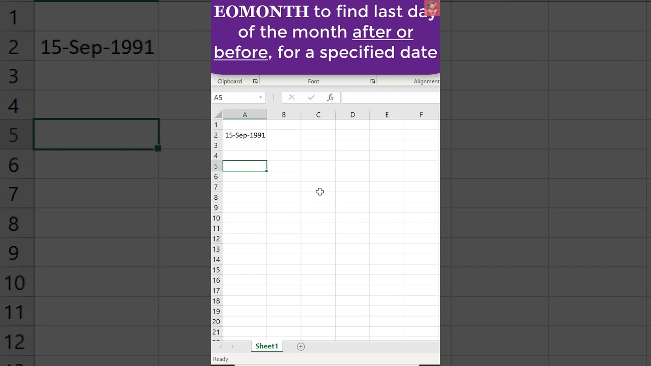 retrieve-last-day-of-next-previous-month-in-excel-subscribe-shorts