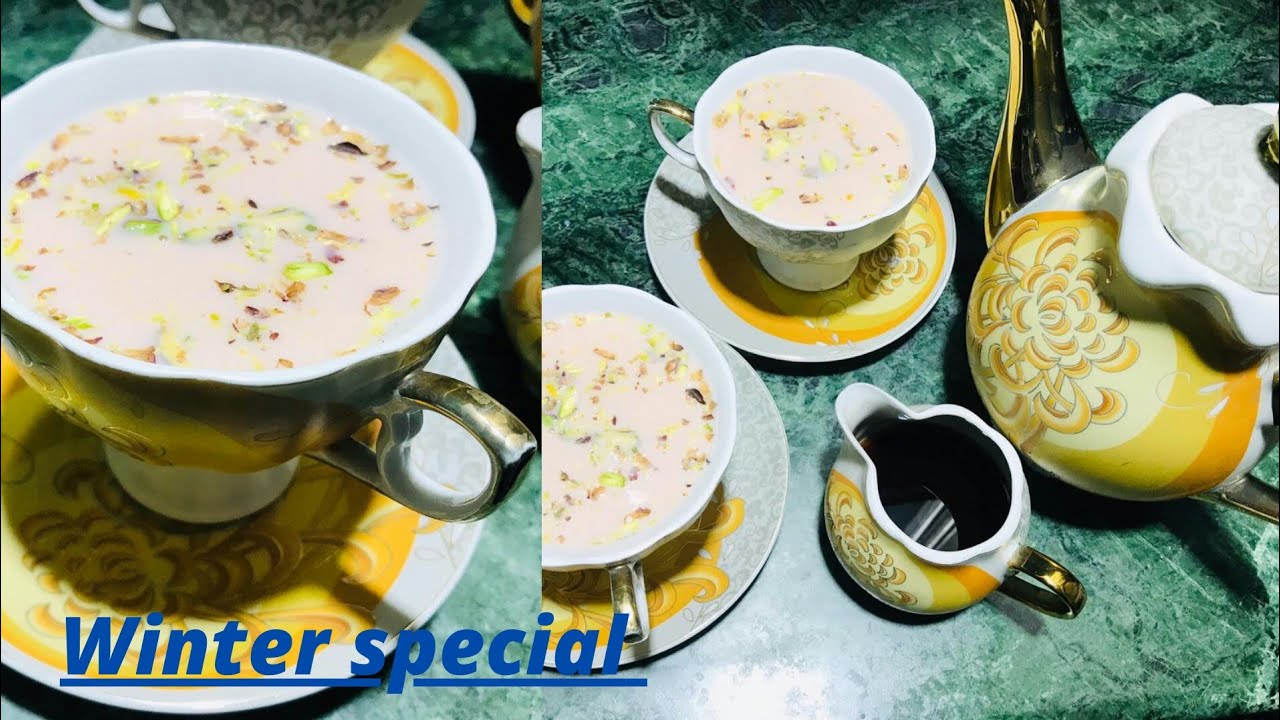 Kashmiri tea recipe | pink tea | winter special | Khadija food - YouTube