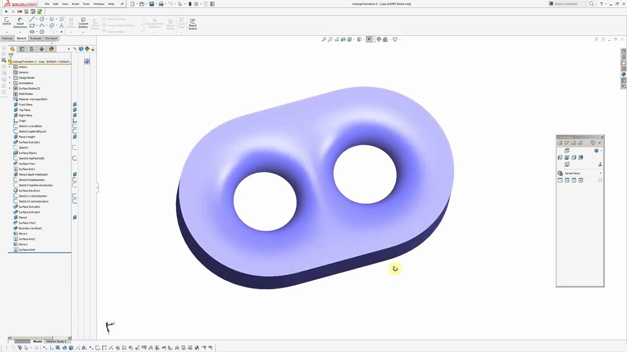 Solidworks Tutorial: Modelling a single to double loop transition - YouTube