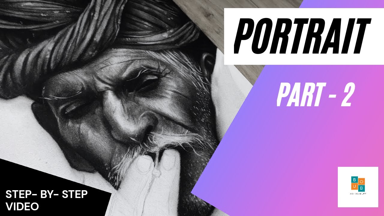 How To Draw A Realistic Portrait | Step-By-Step | With Charcoal | Part ...