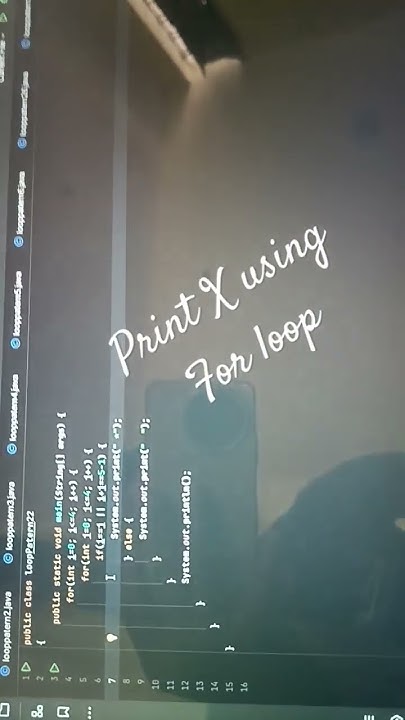 print X pattern using for loop in java... - YouTube