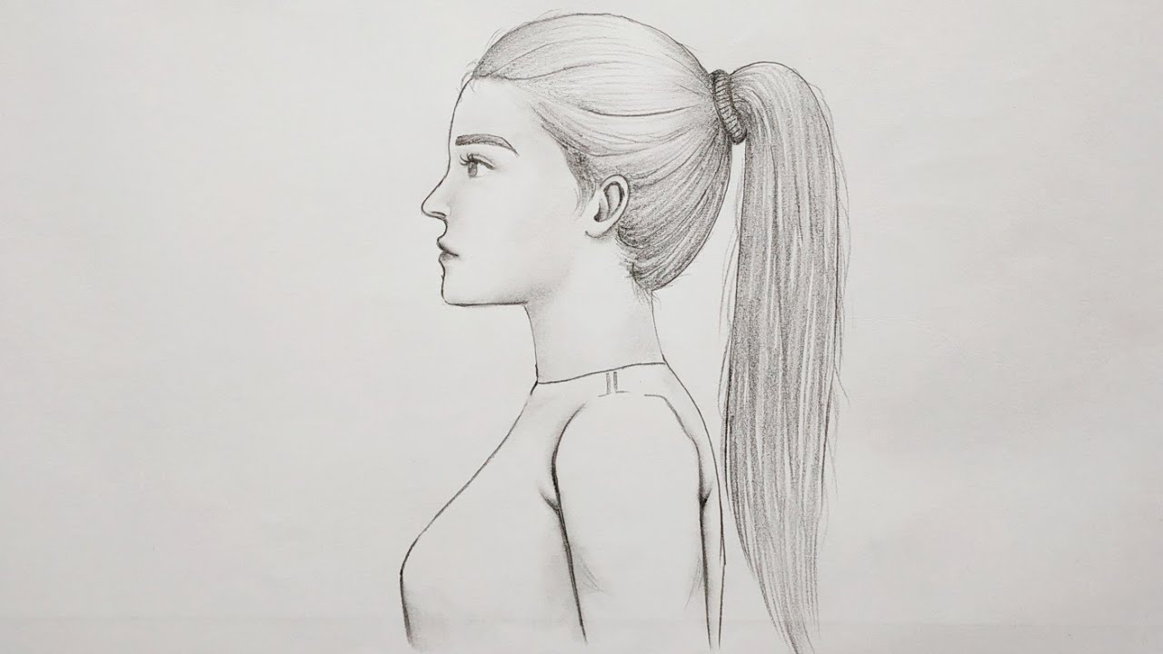 How to draw a girl side face easy || step by step for beginners - YouTube