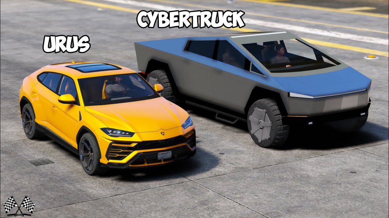 GTA 5 - TESLA CYBERTRUCK vs LAMBORGHINI URUS - YouTube