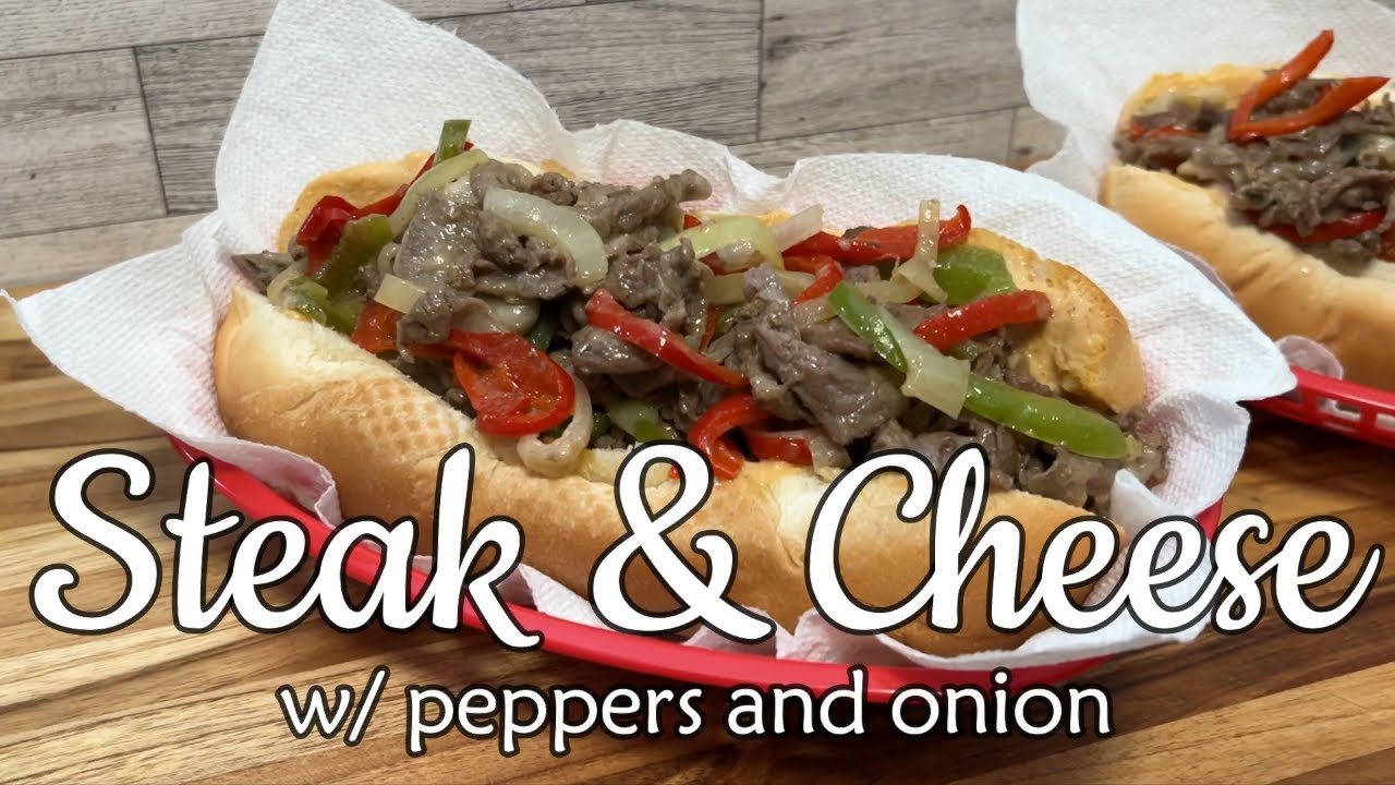 como hacer Steak & Cheese Sub w/peppers and onion (sandwich de steak ...