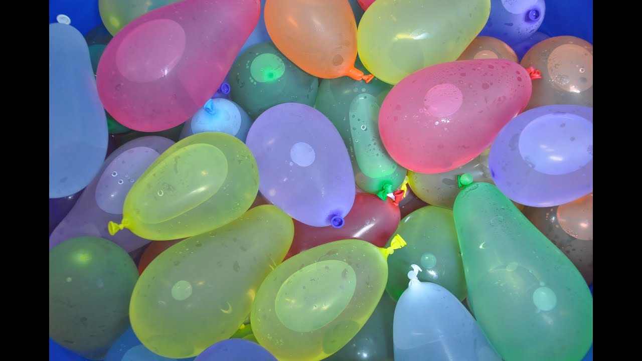 water balloons catch test in village - YouTube