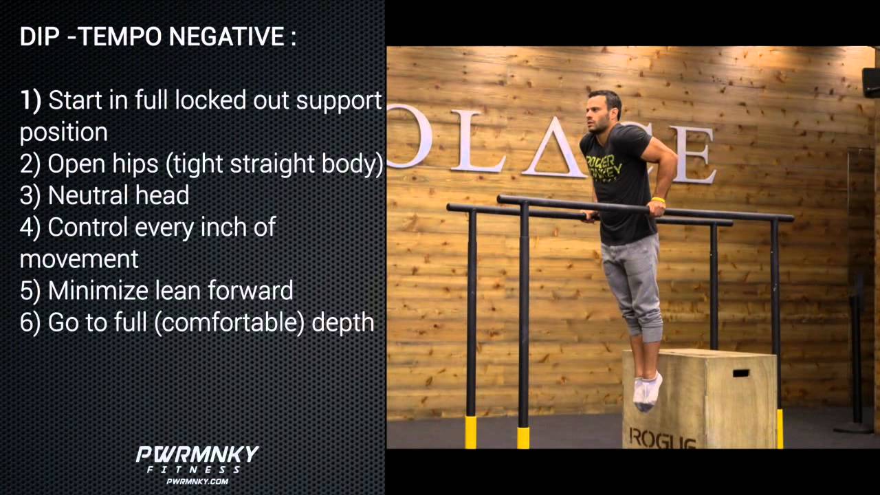 MONKEY METHOD DIP-TEMPO NEGATIVE (P-Bars) - YouTube