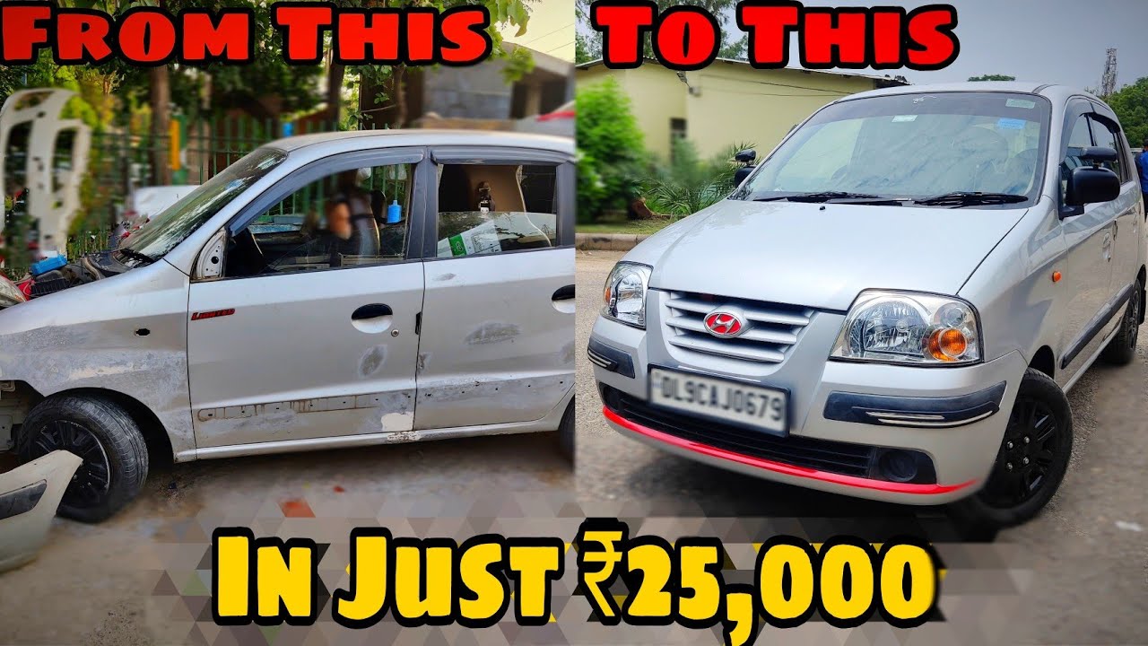 Modified Hyundai Santro | Santro Restoration | Full Car Paint | Leather ...
