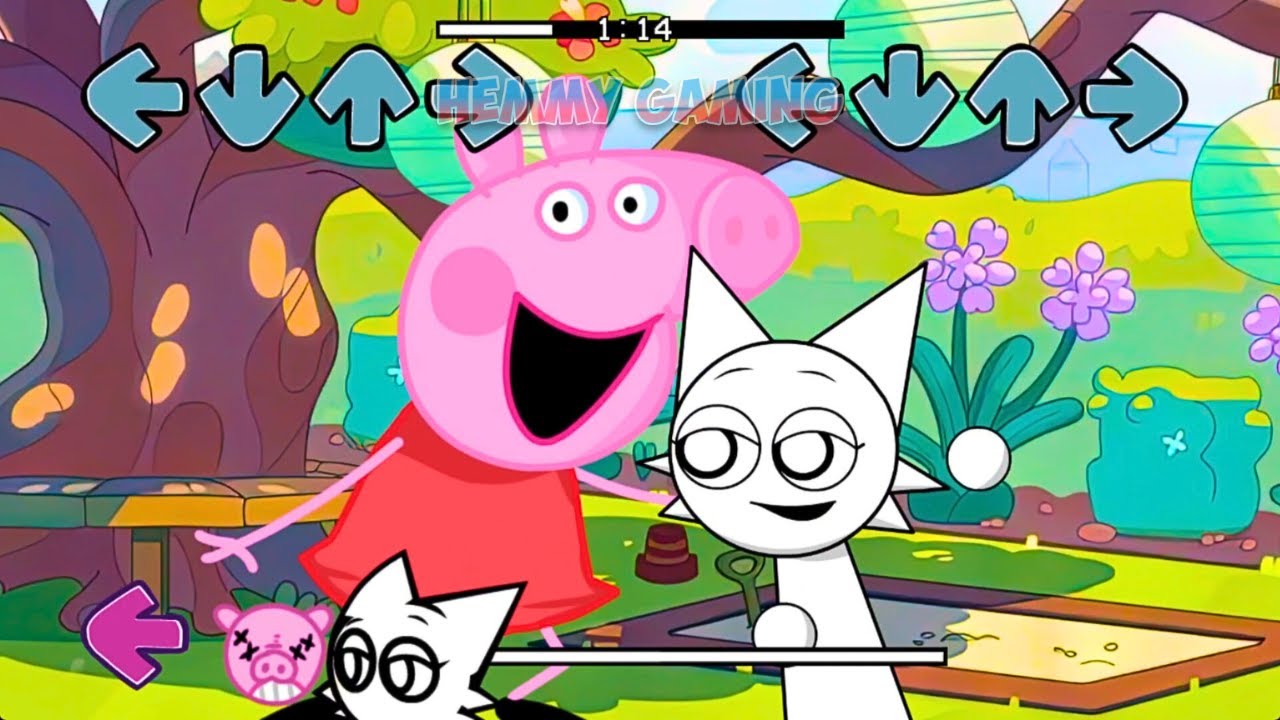 FNF Peppa ALL PHASES vs Sprunki All Phases Sings Bluey Can Can ...