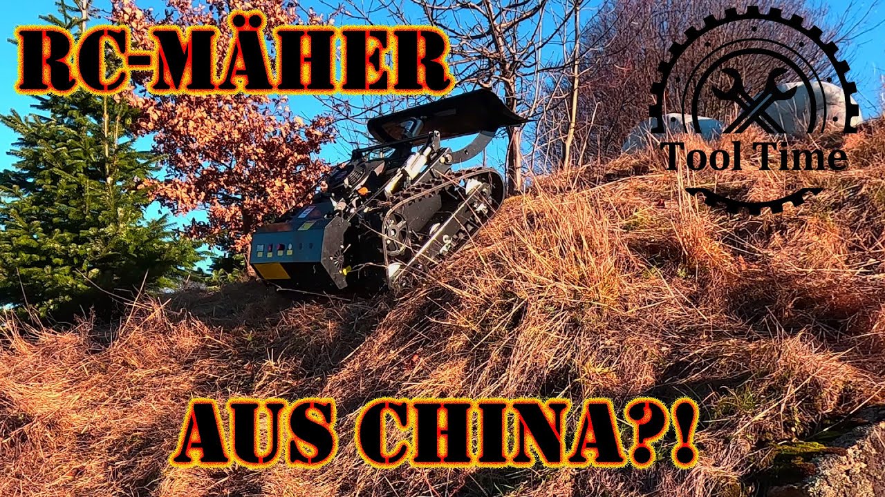RC Mäher aus China? Was kann er,... Unboxing, Technik, Test. Böschungs ...