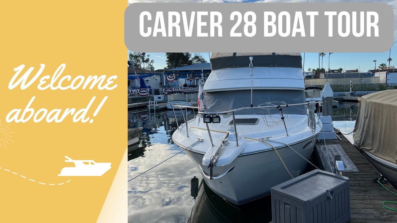 Step Aboard A Carver 28 Boat, Tour Our Cabin Cruiser - YouTube