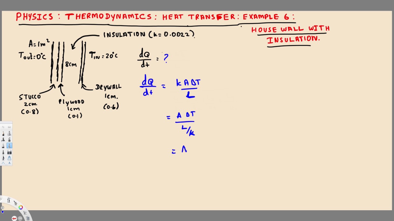 Physics - Thermodynamics - Conduction - Heat Transfer - House Wall With ...
