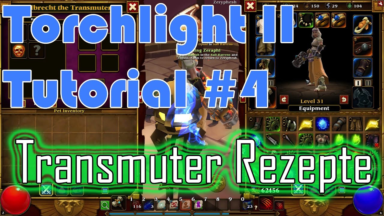 Torchlight 2 Tutorial #4: Transmuter Rezepte für Edelsteine, Heiltränke, ... - YouTube
