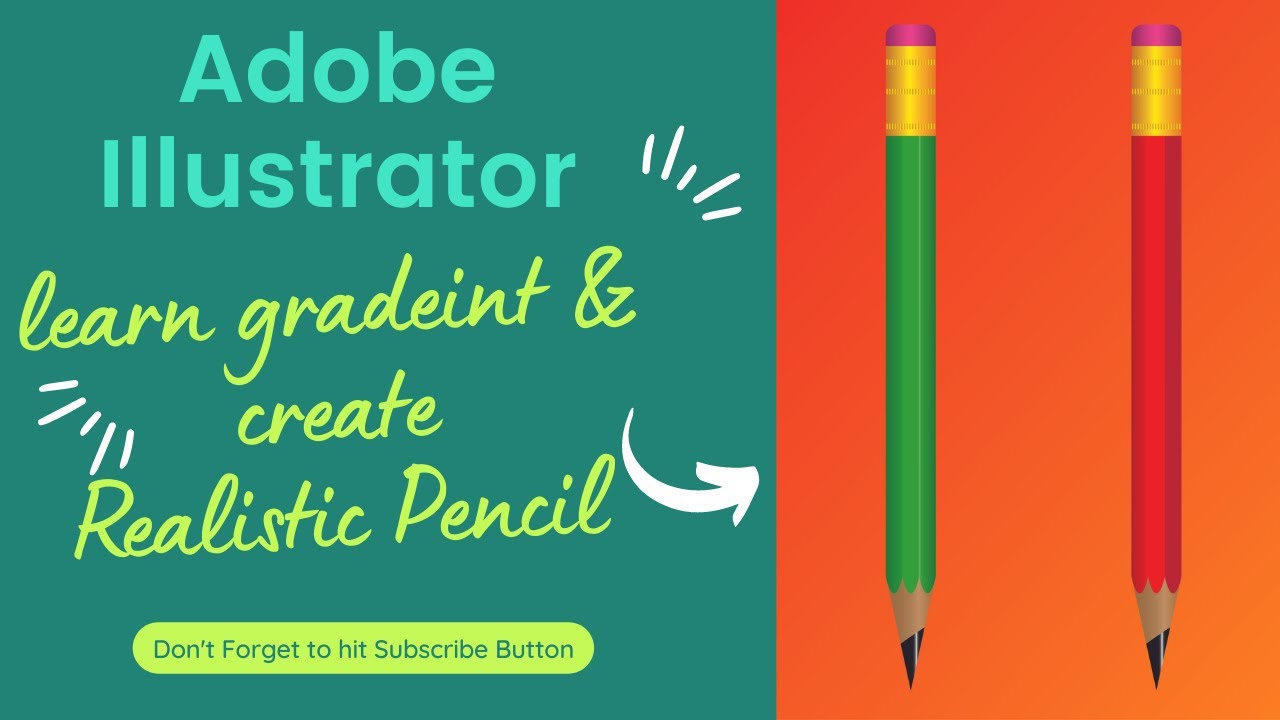 Use Gradient & Create realistic Pencil - YouTube