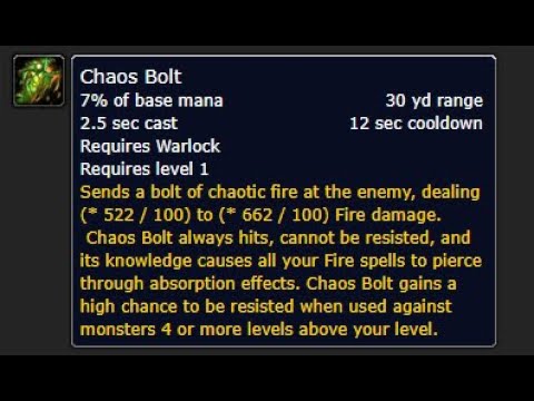 Warlock SoD CHAOS BOLT rune location - YouTube