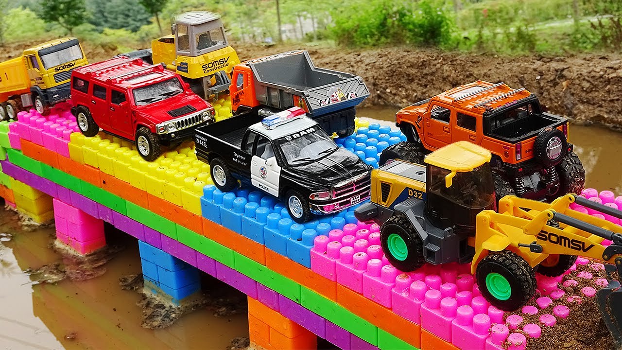 Build Bridge Blocks Car Toys 자동차 블럭다리 만들기 - YouTube