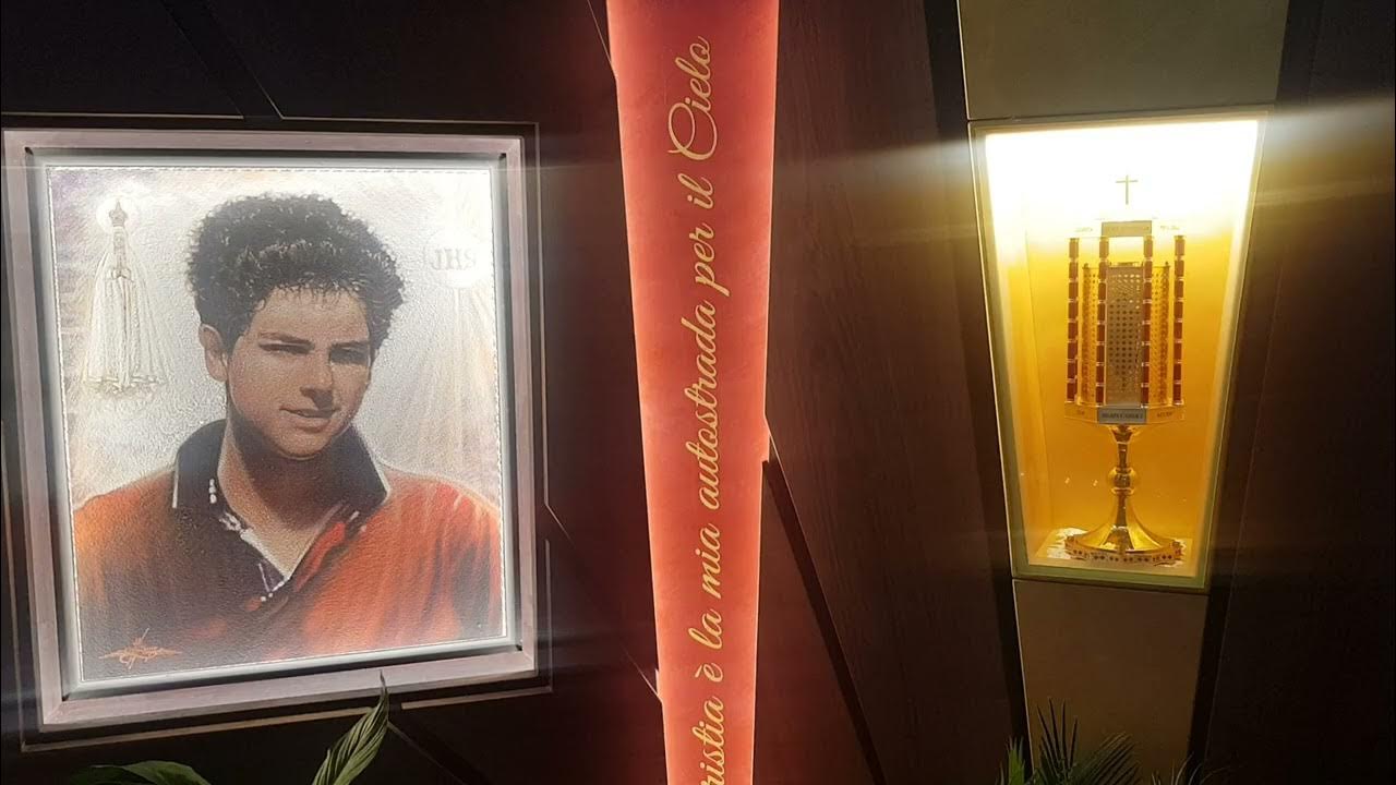 Blessed Carlos Acutis heart as relic, in St Rufino Church, Assisi - YouTube