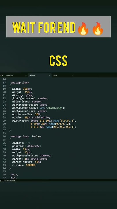 Creating An Analog Clock Using Html Css Javascript Tutorial Csstutorial Viralvideo Youtube
