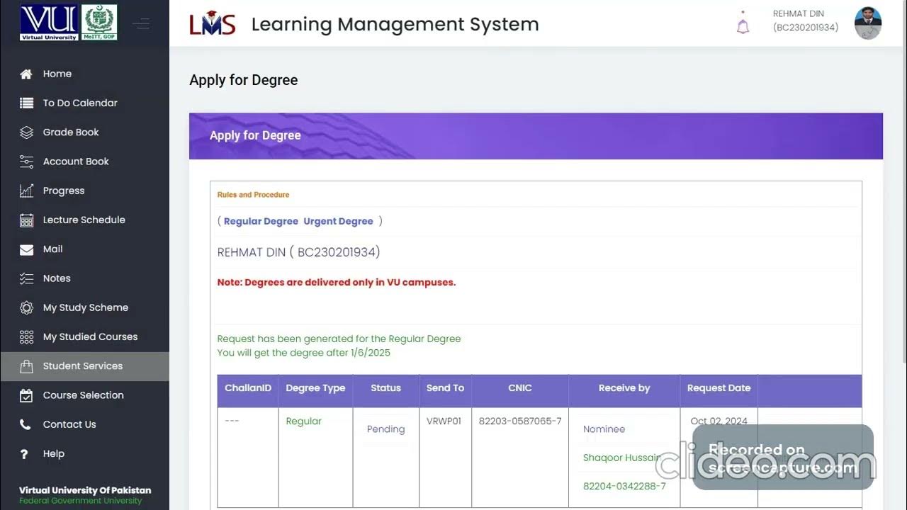 How to Apply for Your Degree at Virtual University of Pakistan (VU) Using VULMS – Step-by-Step ...