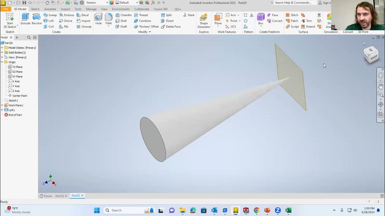 Autodesk Inventor 2023 Loft Command Tutorial - YouTube