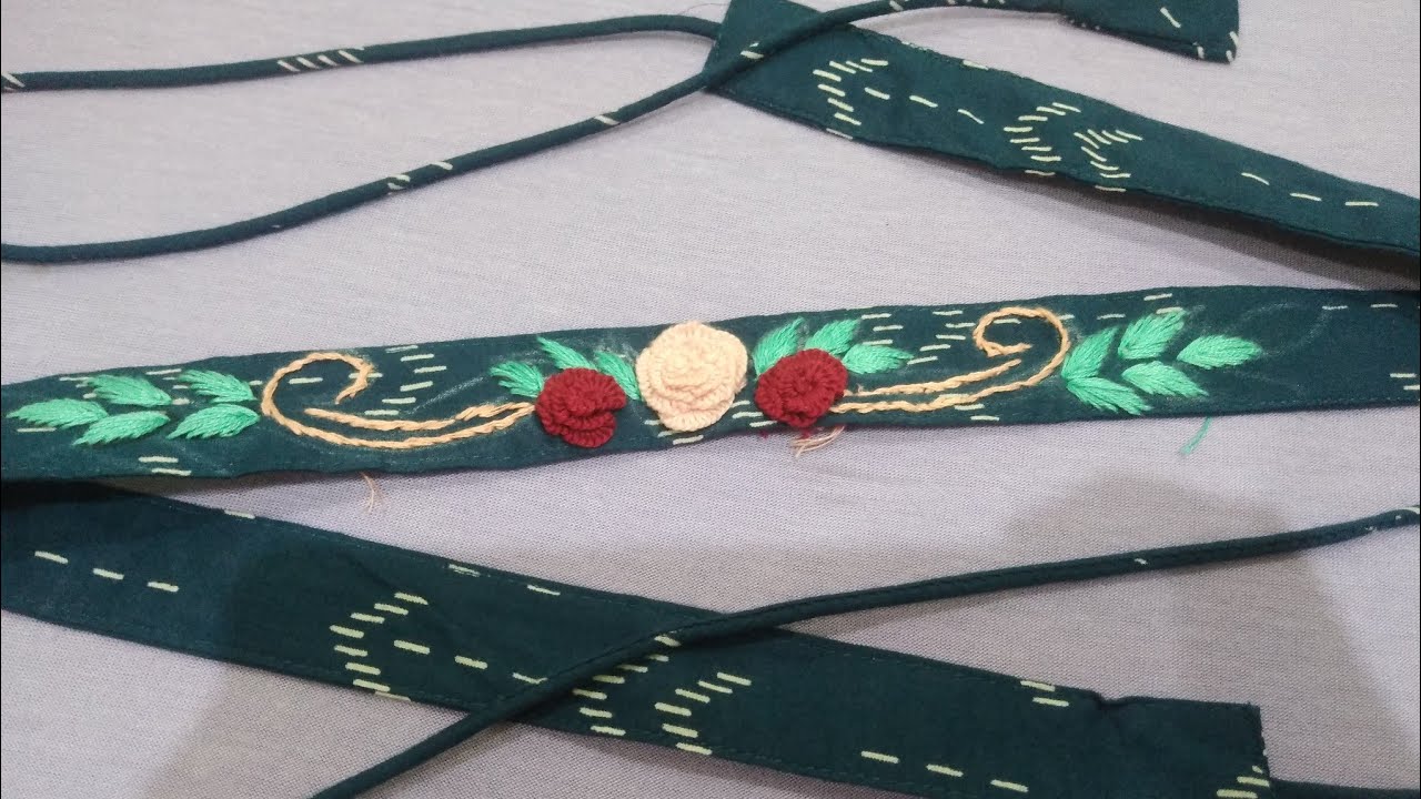 Embroidery On Waist Belt | Rose Embroidery Designs | Designs By Anjum ...