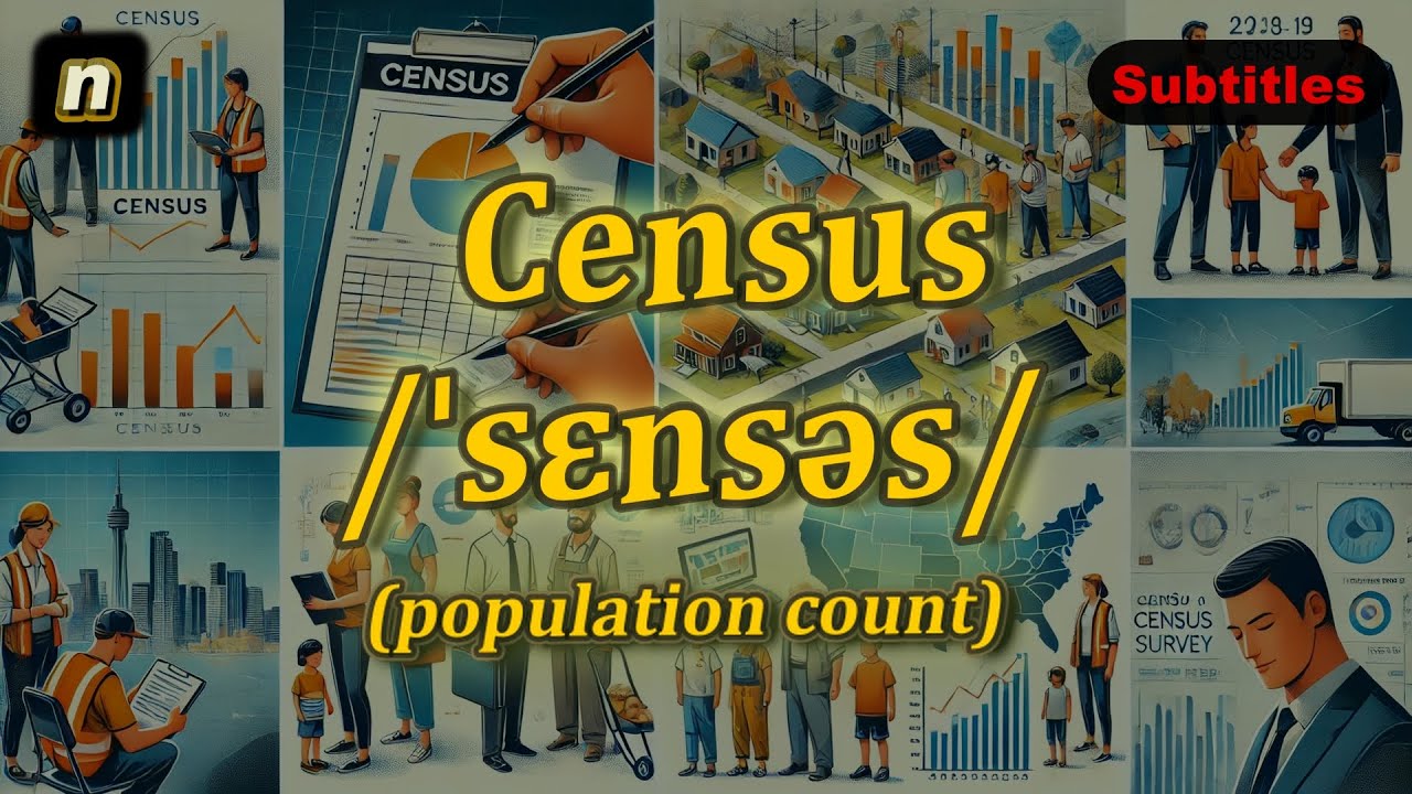 [n] Census meaning (population count) with 5 examples - YouTube