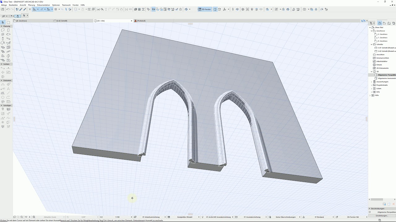Archicad 21 Profile als Gewände und Tür - YouTube