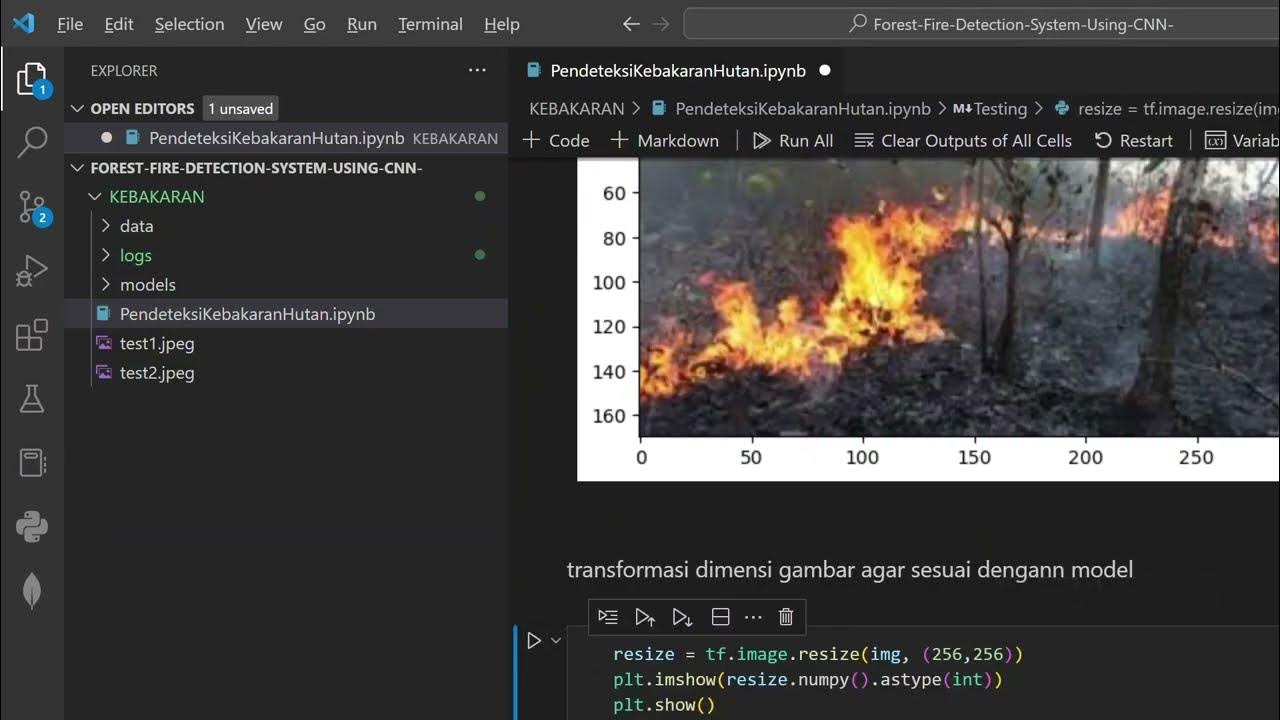 Running Program - Machine Learning Kelompok 1 - Pendeteksi Kebakaran Hutan menggunakan Algoritma ...