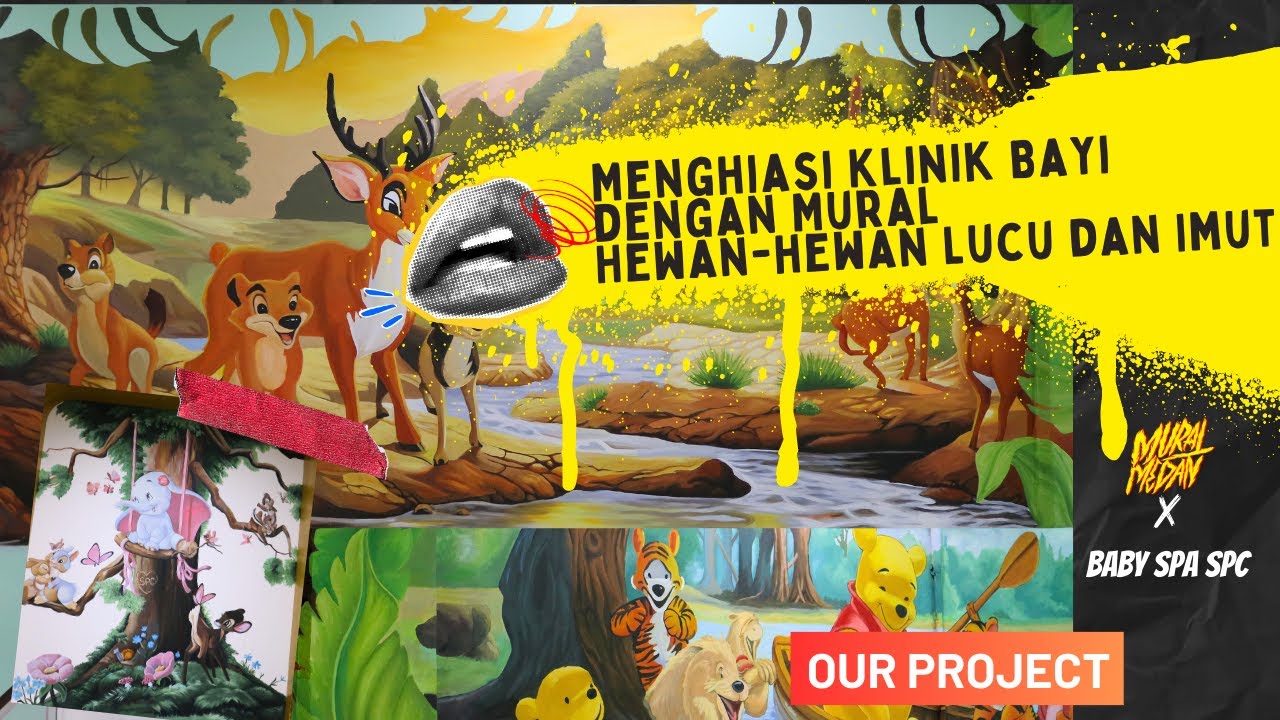 MENGHIASI KLINIK BAYI DENGAN MURAL HEWAN-HEWAN LUCU DAN IMUT - YouTube