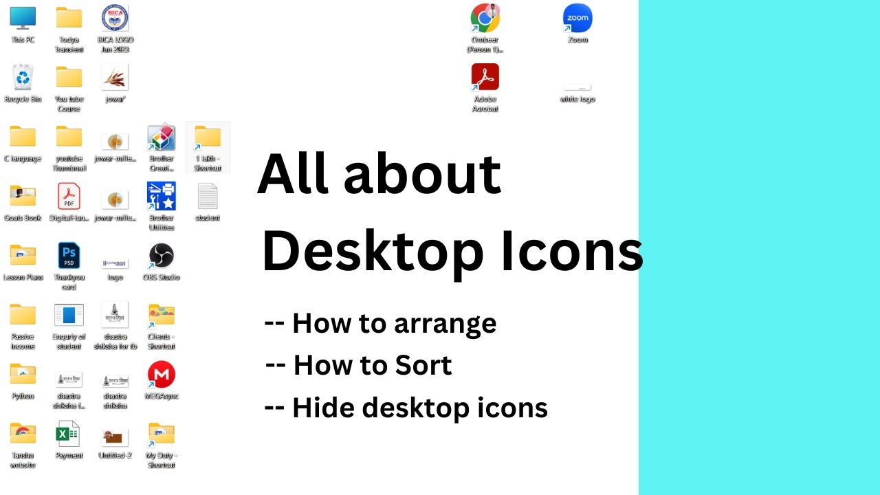 How to arrange desktop icons | hide desktop icons | desktop icons ...