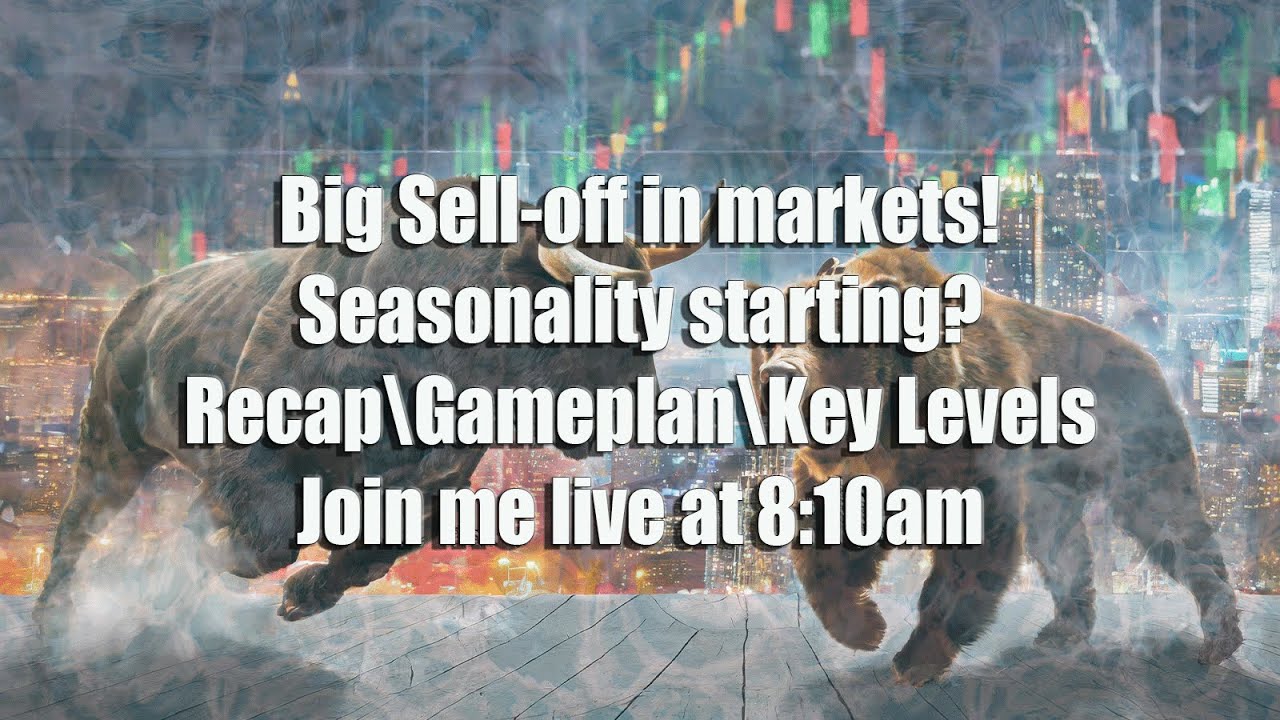Big Sell-off in markets! Seasonality starting? - Livestream@8:10am ...