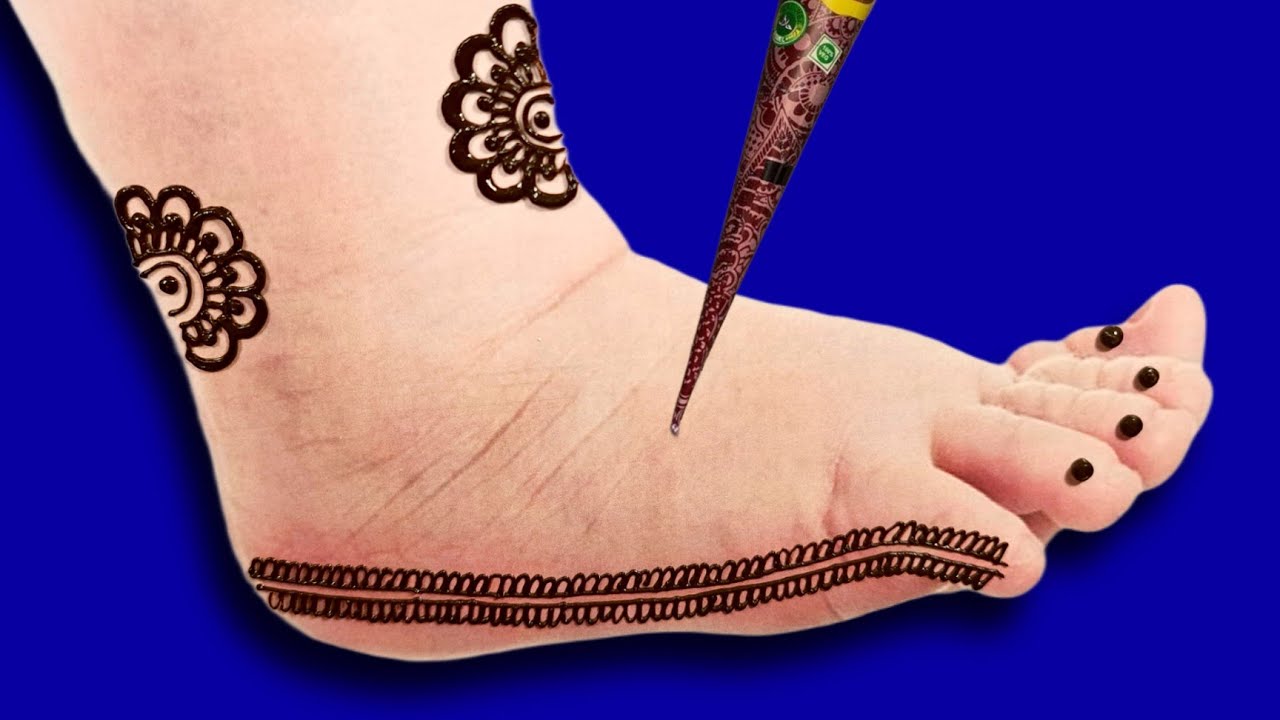 Kids feet mehndi design for Eid 2024 | New bacho k mehndi designs| baby ...