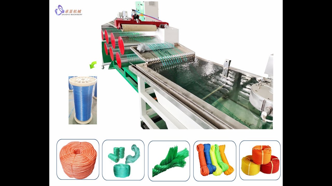 Plastic rope making machine with recycled PET bottle flakes - YouTube