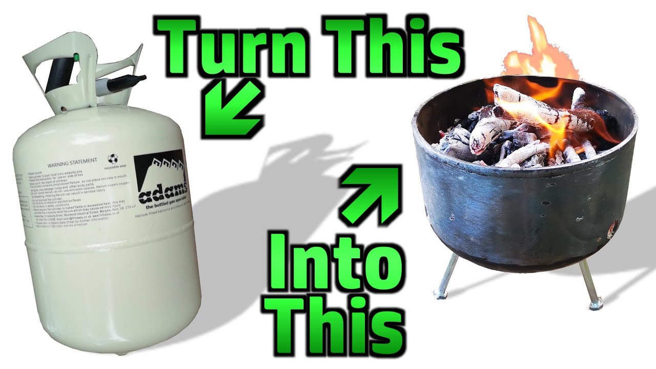 Making a Simple Charcoal BBQ Hearth From a Helium Gas Bottle - YouTube