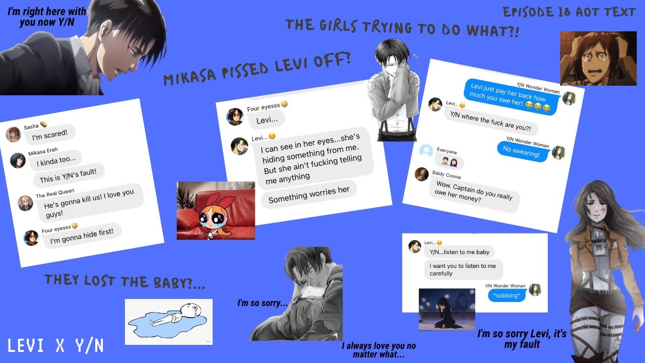 AOT Text // AOT Lyric Prank // Episode 18 // Levi x Y/N - YouTube