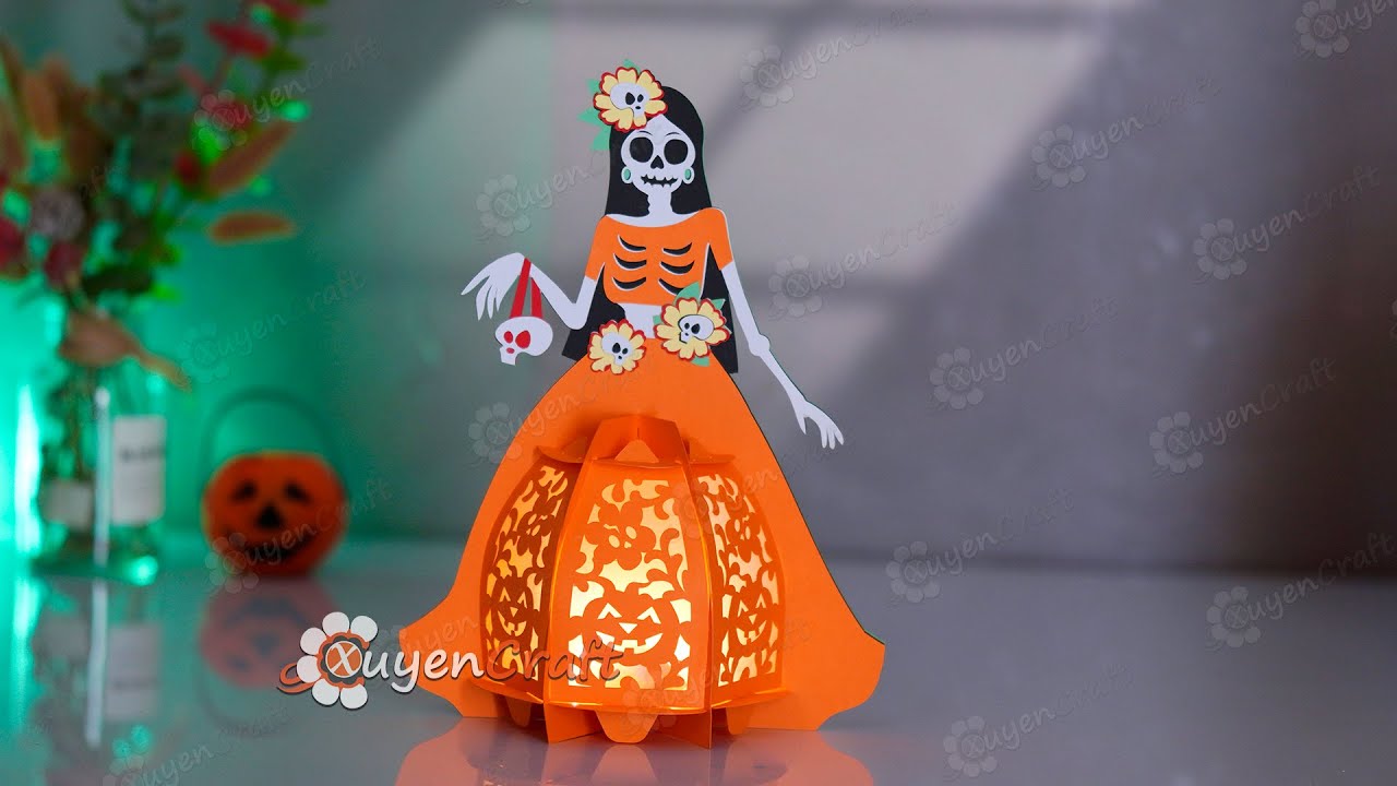 Assembly Instructions – DIY Orange Catrina Lantern | Halloween Paper ...