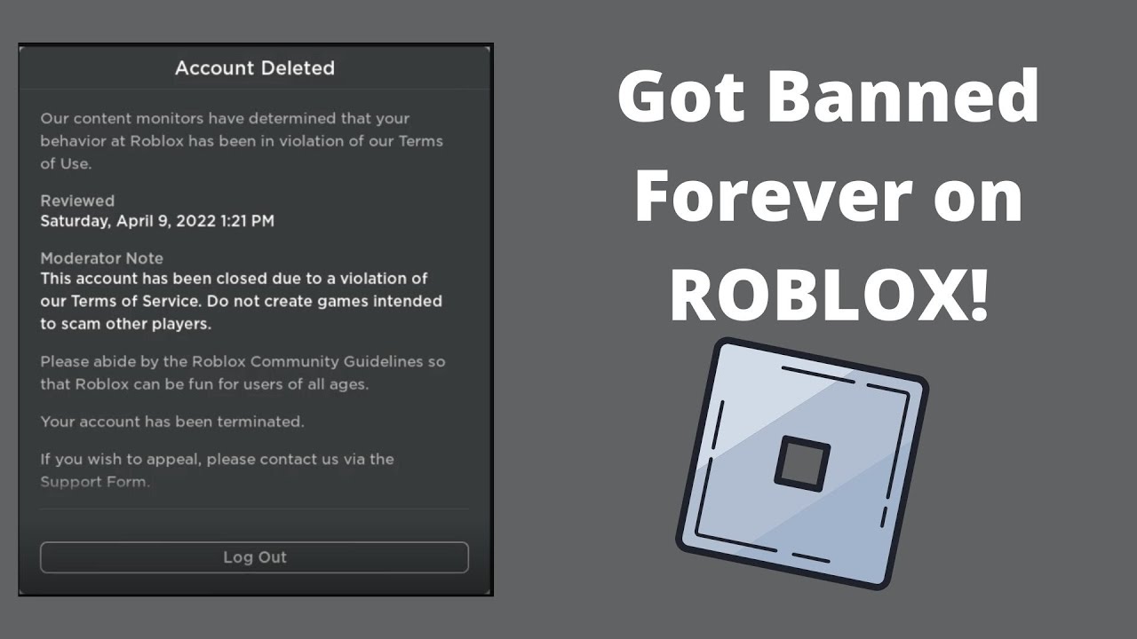 I GOT BANNED FROM ROBLOX FOREVER?! - YouTube