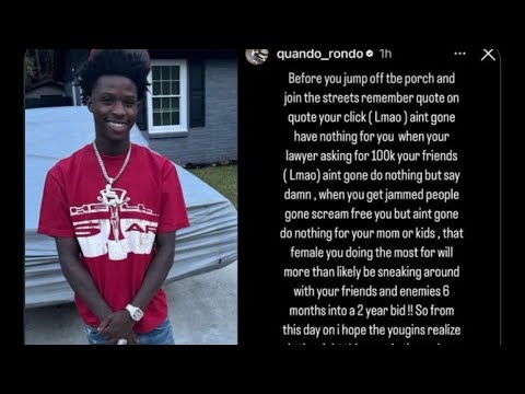 Quando RONDO speaks people turning they back ssince federal Case? - YouTube