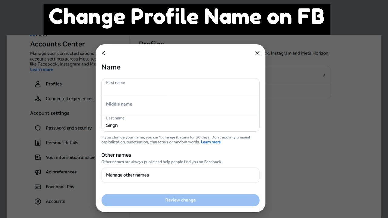 How to Change Your Profile Name on Facebook in 2025 | Steps for Profile Name Change on FB - YouTube