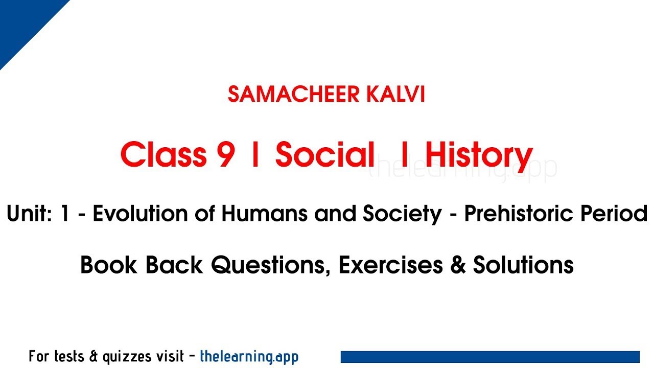 Evolution of Humans & Society - Prehistoric Period | Unit 1 | Class 9 ...