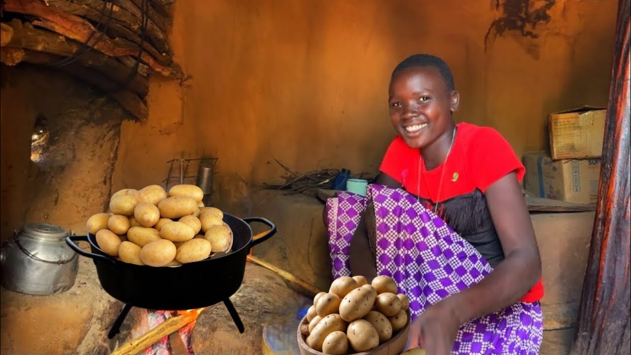 African village mom cooking delicious meal with her children - YouTube