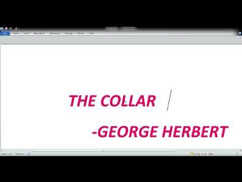 THE COLLAR GEORGE HERBERT // SUMMARY IN ENGLISH - YouTube
