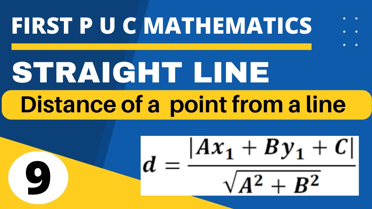 STRAIGHT LINE/FIRST P U C / MATHEMATICS/Distance of a point from a line ...