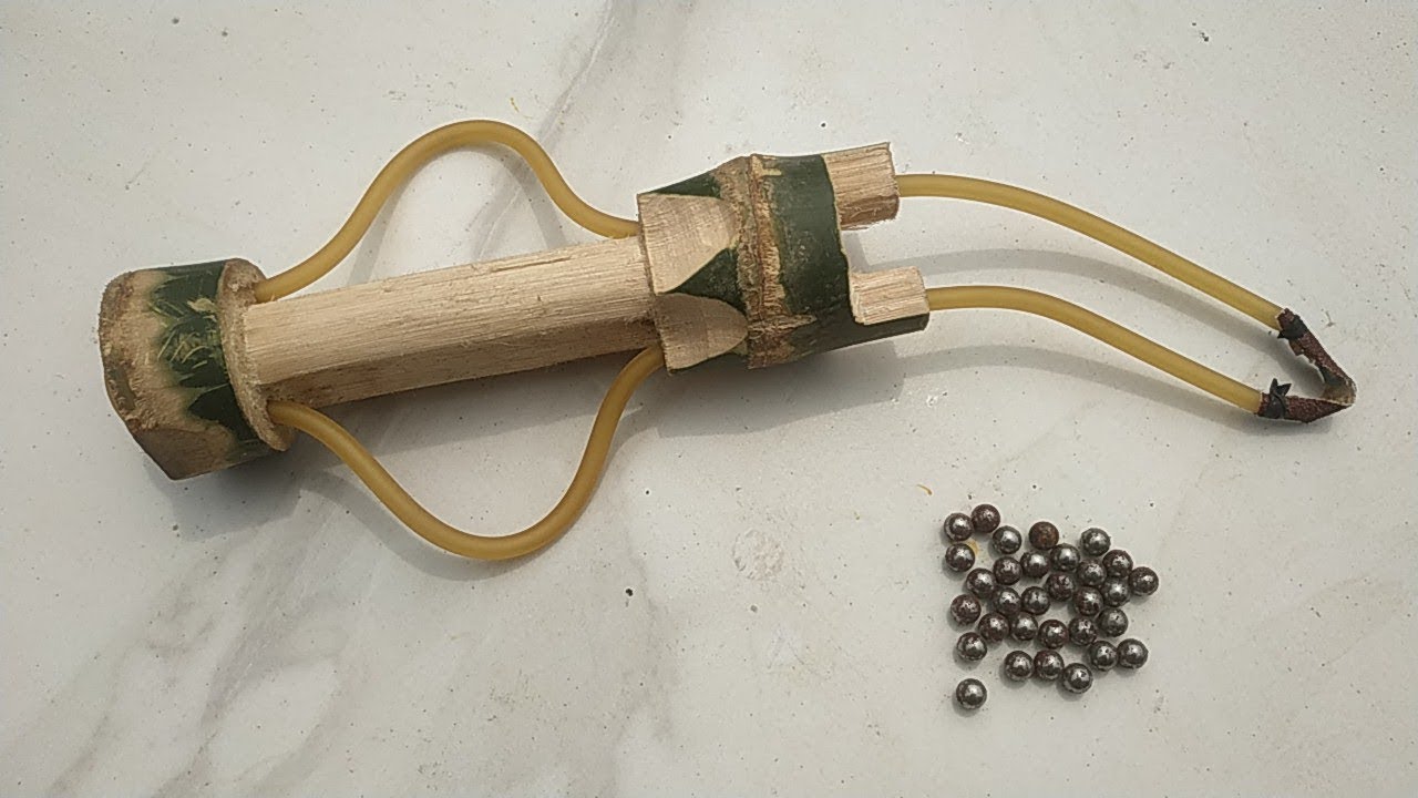 DIY slingshot | Unique strong bamboo nail slingshot - YouTube