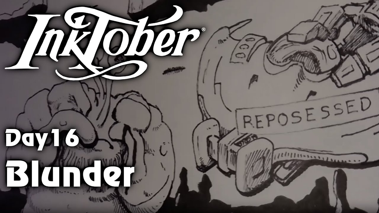Inktober2025 day16 BLUNDER - 4x11 inking for Inktober - YouTube