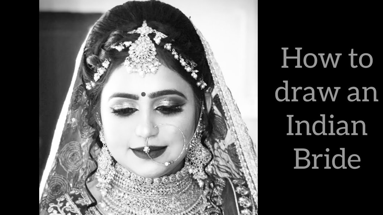 Indian Bride drawing/easy/step by step/with pencil/How to draw a ...