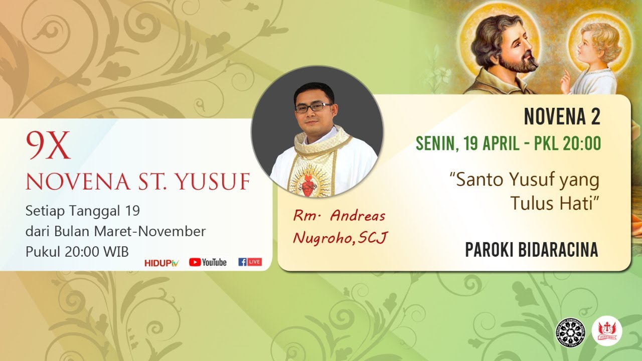 9X NOVENA ST.YUSUF (NOVENA 2) "SANTO YUSUF YANG RENDAH HATI" - YouTube