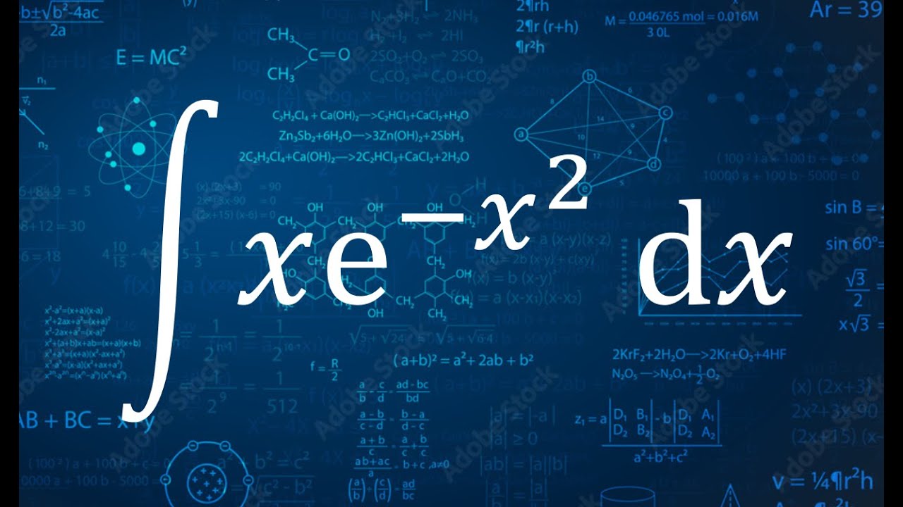 Integral of x*e^(-x^2) dx | u substitution example | calculus 1 - YouTube