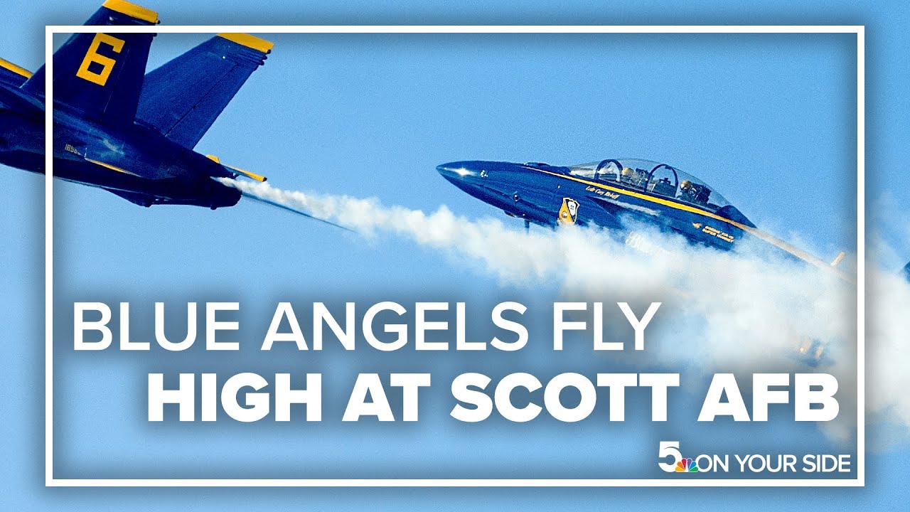 Blue Angels arrive ahead of Scott Air Force Base Airshow - YouTube