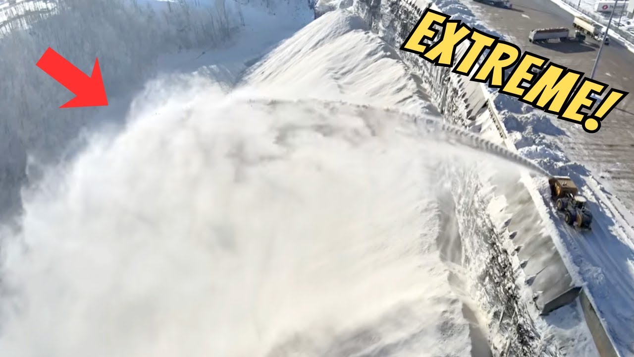 EXTREME! heavy machine deep snow removal in Canada - YouTube